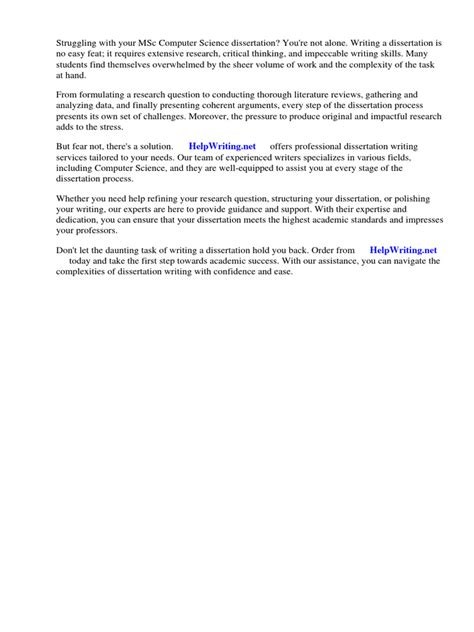 Msc Computer Science Dissertation Examples Pdf Cloud Computing Computer Science