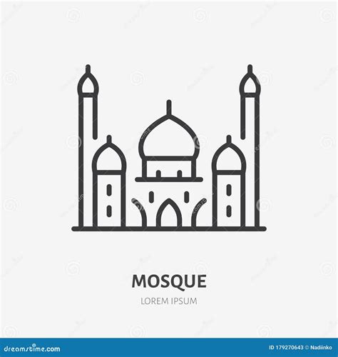 Mosque Line Art Vector Minimalist Design Islamic Ornament Background 223199914