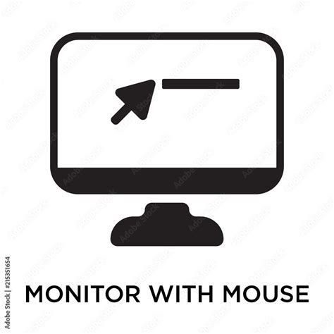 Monitor With Mouse Cursor Icon Vector Sign And Symbol Isolated On White Background Monitor With