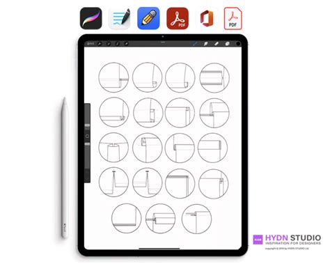 재봉 솔기 및 솔기 마감 세트 프로크리에이트 스탬프 브러쉬 20 종류 헤이든스튜디오