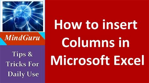 How To Insert Columns In Ms Excel Worksheet Tips And Tricks Free