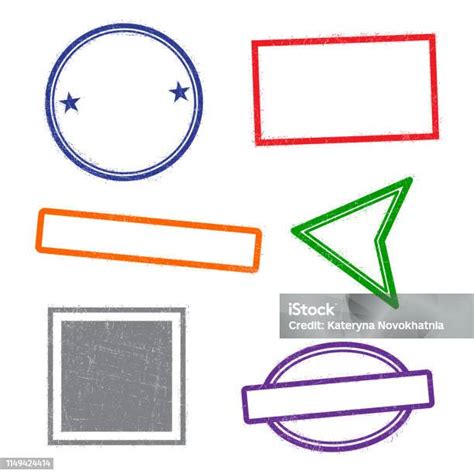 스탬프 그런 지 흰색 바탕에 프레임 여섯 우표 프레임 그런 지 질감 빈 고무 물개 평면 디자인입니다 벡터 일러스트 레이 션 Eps10 고무에 대한 스톡 벡터 아트 및 기타