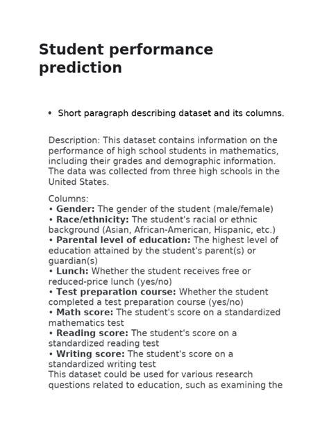 Student Performance Prediction Pdf