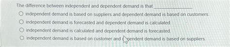 Solved The Difference Between Independent And Dependent
