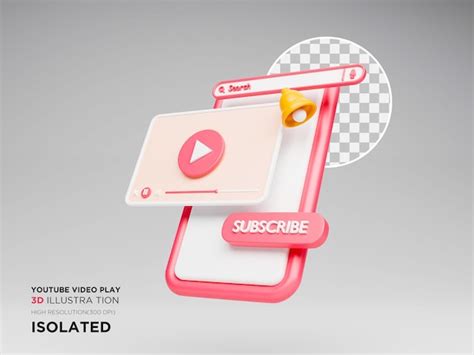 Premium PSD Youtube Video Playing Interface D Illustration