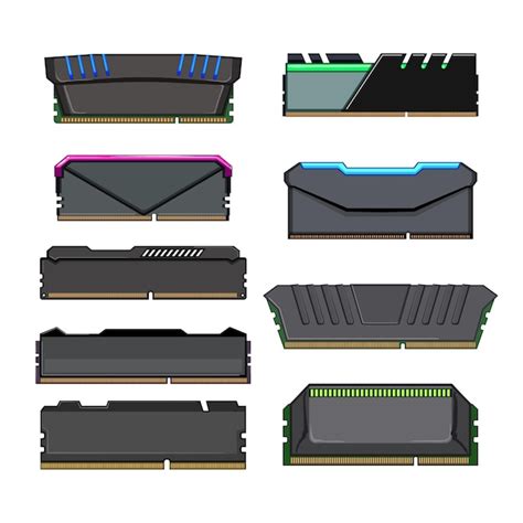 Premium Vector Desktop Memory Set Cartoon Vector Illustration