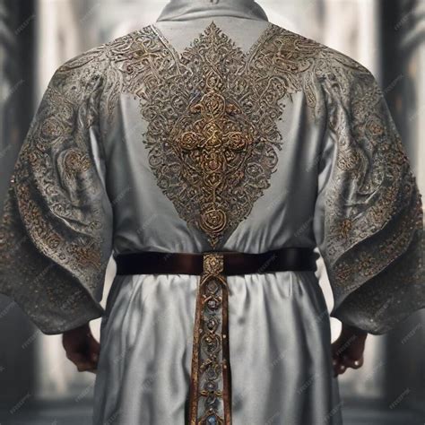 Premium Photo A Man Wearing A Gold And Silver Robe With A Cross On