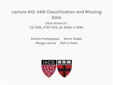 Ppt Lecture 12 Knn Classification And Missing Data Data Science 1