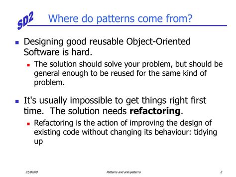 Ppt Patterns Anti Patterns Refactoring Powerpoint Presentation Free Download Id 1785482