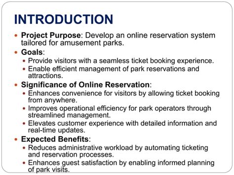 amuzment park reservation system using html css php javascrit mysql ppt