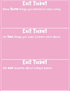 EDITABLE Exit Tickets Check For Understanding After Lessons TPT