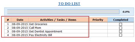 Excel To Do List Template FREE DOWNLOAD Excel To Do List Template FREE DOWNLOAD