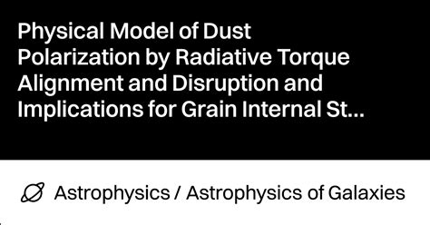 Physical Model Of Dust Polarization By Radiative Torque Alignment And Disruption And