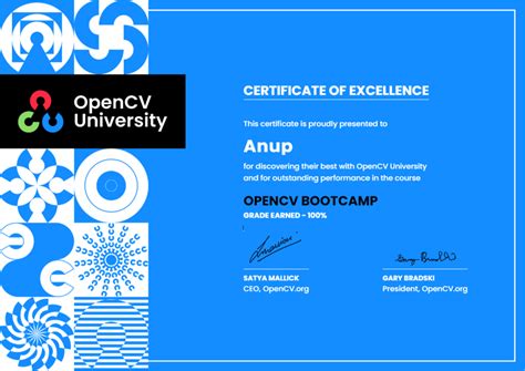 Opencv Free Opencv Bootcamp Certificate Opencv