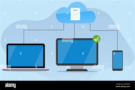 Cloud Computing Concept With Devices Connected To The Storage Cloud Transfer Database And