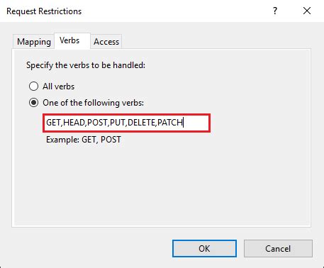 How To Enable The Use GET HEAD POST PUT DELETE PATCH Requests On A Plesk For Windows Server