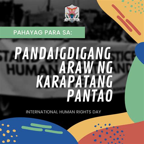 Pahayag Para Sa Pandaigdigang Araw Ng Karapatang Pantao International Human Rights Day Ngayong