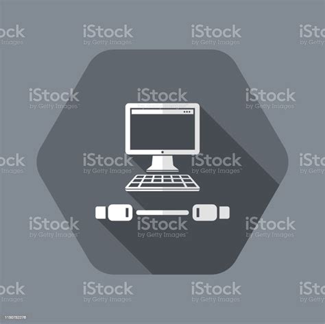 Computer Cable Usb Flat Minimal Icon Stock Illustration Download Image Now Applying Cable