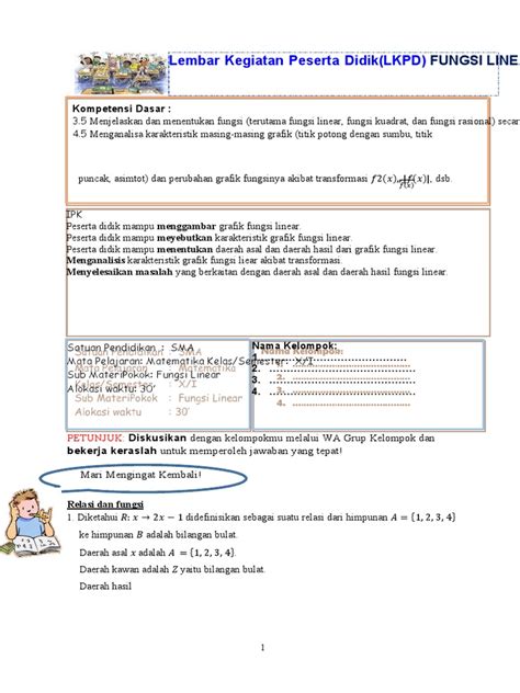 Lkpd Fungsi Linear Pdf Lkpd Fungsi Linear Pdf