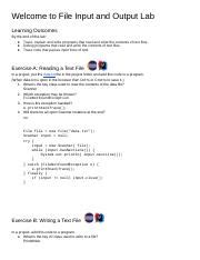 Team Lab 11 File Input And Output Lab Docx Welcome To File Input And