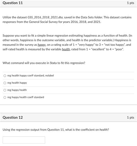 Solved Utilize The Dataset GSS 2016 2018 2021 Dta Saved In Chegg Com