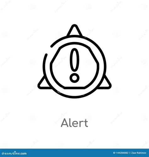 Outline Alert Vector Icon Isolated Black Simple Line Element Illustration From Gdpr Concept