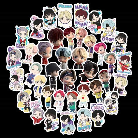 40pcs Sticker Bts Tiny Tan Cartoon Waterproof Lazada Indonesia