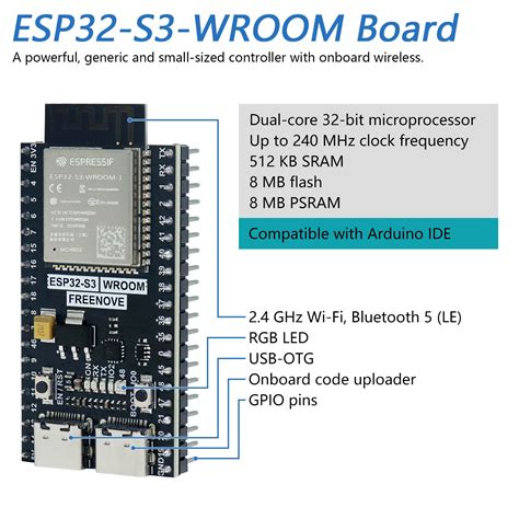 Freenove Esp32 S3 Esp32 S3 Wi Fi Bluetooth Board Lite Dual Core 32 Bi