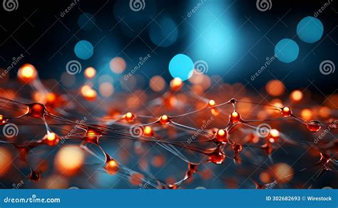 AI Generated Illustration Of A Visualization Of A Neural Network Glowing Brightly In The