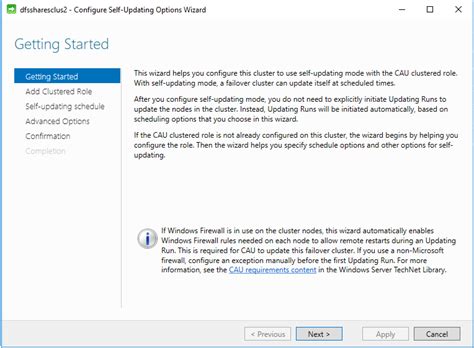 Setting Up Cluster Aware Updates On Server 2016 With Pre Staged Object