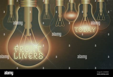 Conceptual Hand Writing Showing Frontliners Concept Meaning Most