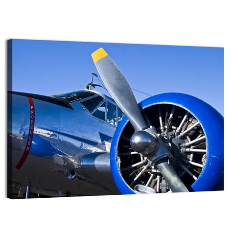 Vintage Airplane Engine Wall Art Canvaspiece