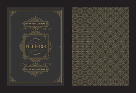 빈티지 장식 인사말 카드 캘리모트 화려한 소용돌이와 비네팅 프레임 디자인 벡터 템플릿 장서표에 대한 스톡 벡터 아트 및 기타 이미지 장서표 프레임 복고풍 Istock