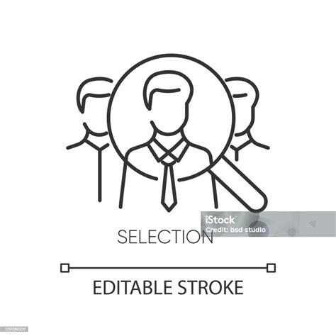 선택 픽셀 완벽한 선형 아이콘 얇은 선 사용자 정의 일러스트레이션 임원 검색 채용 윤곽 기호 모집 및 돋보기 벡터 격리 윤곽도