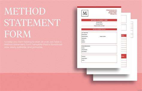 Method Statement Form Template