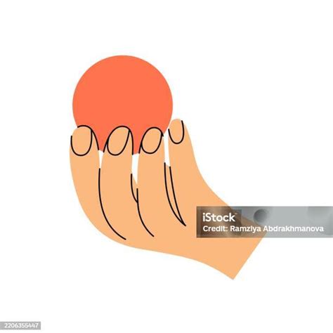 공을 들고 있는 손 제스처 색상 트렌디 한 벡터 그림입니다 검지 중지 약지 새끼 손가락 및 엄지 손가락 5에 대한 스톡 벡터 아트 및 기타 이미지 Istock
