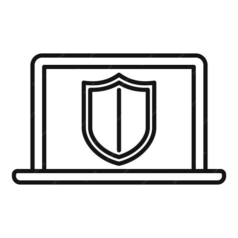 Premium Vector Secured Laptop Icon Outline Secured Laptop Vector Icon For Web Design Isolated