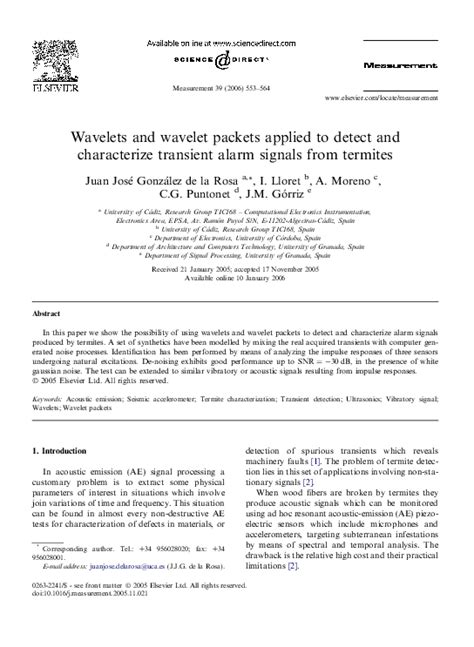 Pdf Wavelets And Wavelet Packets Applied To Detect And Characterize