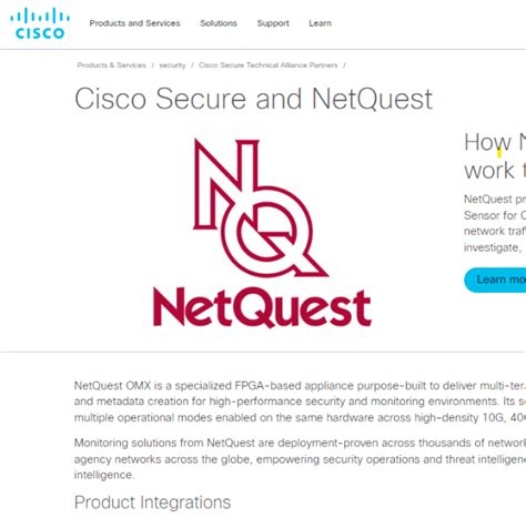 Netquest Cisco 100g Network Flow Sensor