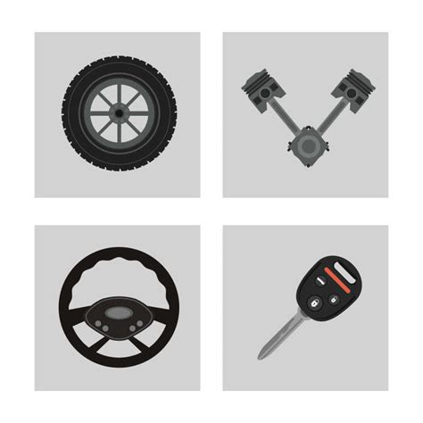 矢量汽车零部件图标图片 灰色背景上的汽车部件矢量插图素材 高清图片 摄影照片 寻图免费打包下载