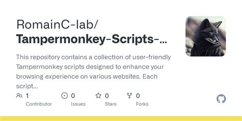GitHub RomainC Lab Tampermonkey Scripts Collection This Repository