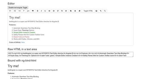 Angularjs Text Angular Wysiwyg Rich Text Editor