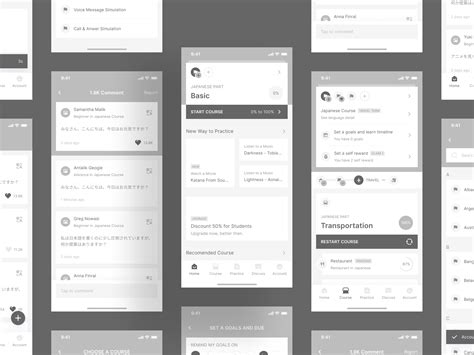 Language Course Mobile App Wireframe By Rhasya Rizqi On Dribbble