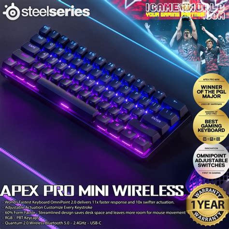 Jual Steelseries Apex Pro Mini Wireless 60 Rgb Omnipoint Gaming Keyboard Kota Surabaya