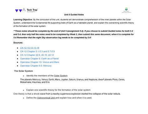 Copy Of Unit 5 Guided Notes Unit 5 Guided Notes Learning Objective By The Conclusion Of This