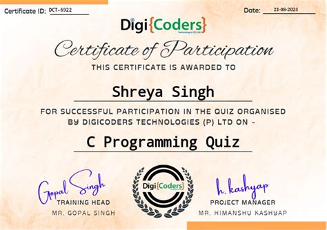 Shreya Singh On Linkedin C And Html Css Test By Digicoders👍🏻👍🏻 Digicoders Technologies