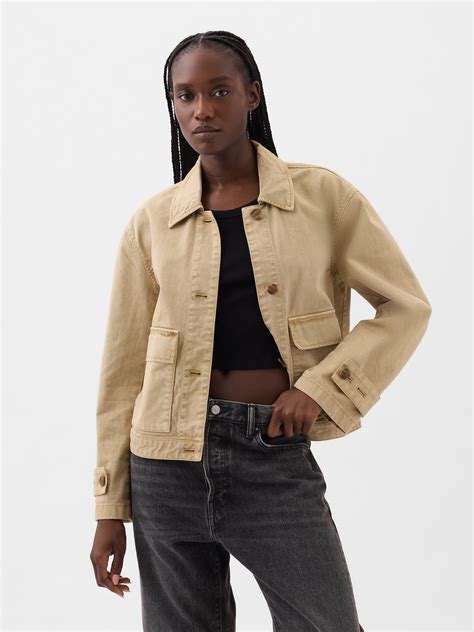 Gap Relaxed Utility Jacket In Perfect Khaki Modesens
