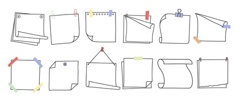 Doodle Hand Drawn Memo Notes And Reminders Vector Illustration Set 7139997 Vector Art At Vecteezy