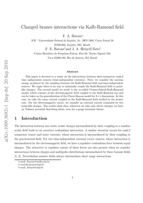 Pdf Charged Brane Interactions Via The Kalb Ramond Field