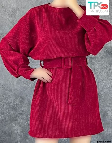 مدل لباس یلدایی با پارچه کبریتی